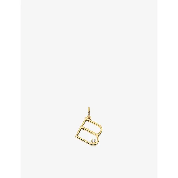 Monica Vinader Solitaire Initial B 18ct Yellow Vermeil And Lab-grown Diamond Pendant - Gold