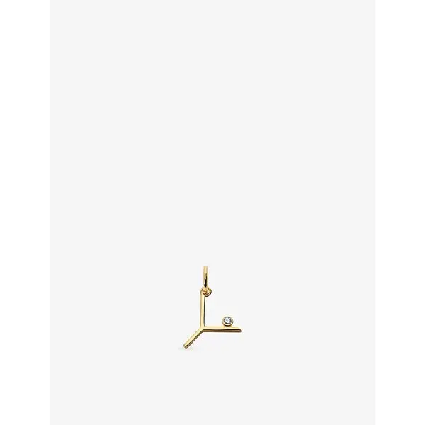 Monica Vinader Solitaire Diamond Initial Y 18ct Yellow- Vermeil And 0.035ct Lab-grown Diamond Pendant - Gold