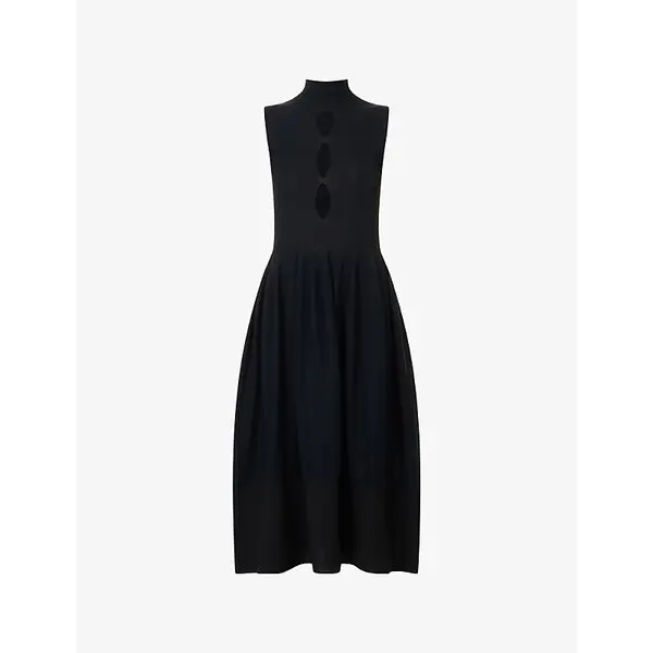 CFCL Rivulet Cut-out Knitted Midi Dress - Black