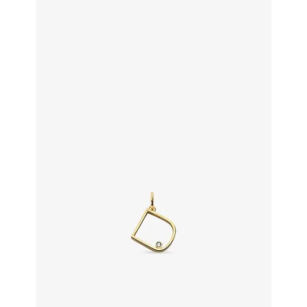 Monica Vinader Solitaire Initial D18ct Yellow Vermeil And Lab-grown Diamond Pendant - Gold