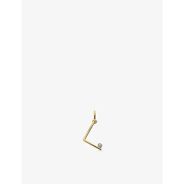 Monica Vinader Initial L Solitaire Lab-grown Diamond And 18ct Vermeil Pendant Charm - Gold