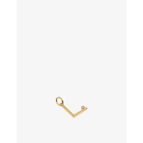Monica Vinader Initial L Solitaire Lab-grown Diamond And 18ct Vermeil Pendant Charm