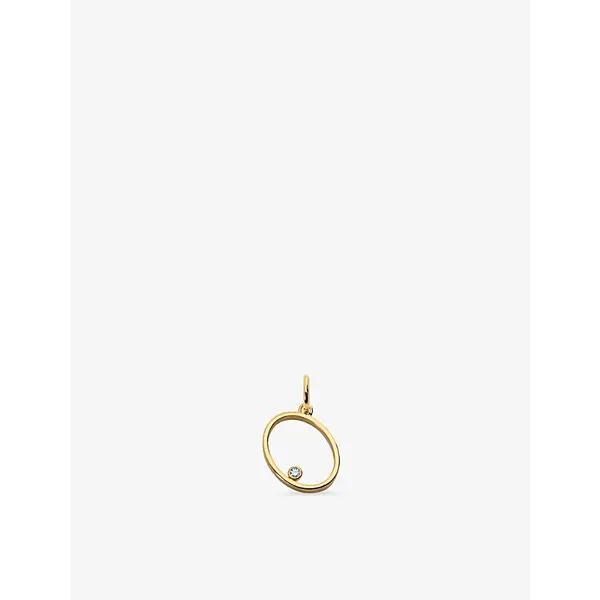 Monica Vinader Solitaire Diamond Initial O 18ct Yellow- Vermeil And 0.035ct Lab-grown Diamond Pendant - Gold