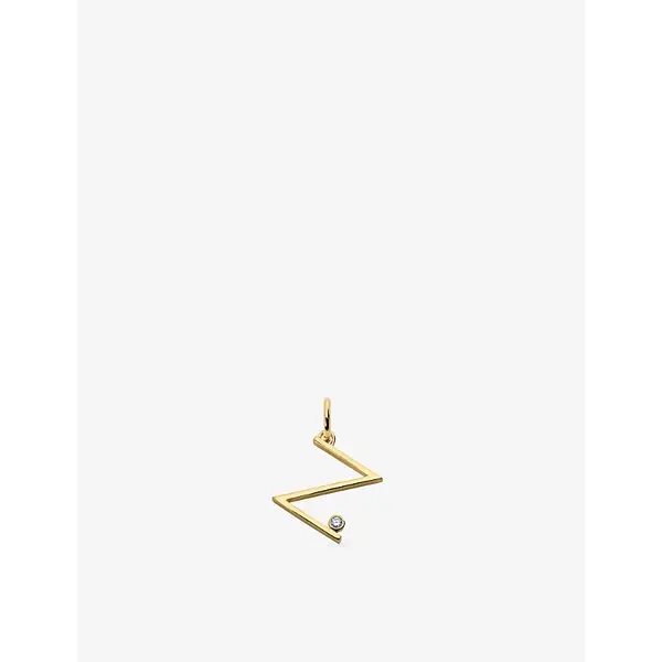 Monica Vinader Solitaire Diamond Initial Z 18ct Yellow- Vermeil And 0.035ct Lab-grown Diamond Pendant - Gold