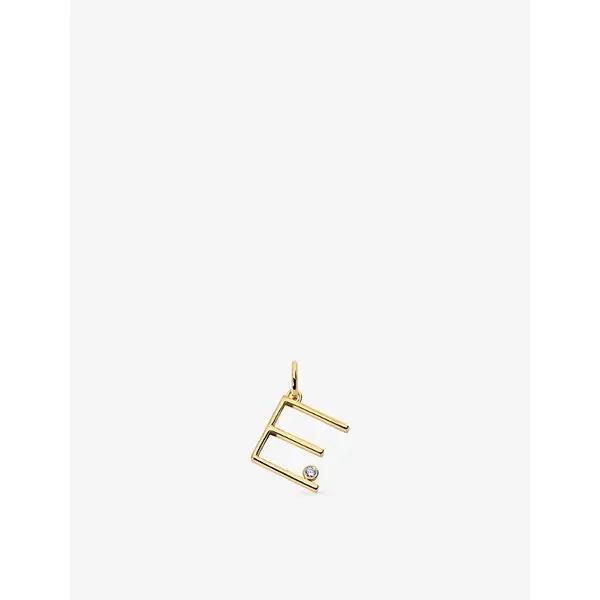 Monica Vinader Initial E Solitaire Lab-grown Diamond And 18ct Vermeil Pendant Charm - Gold