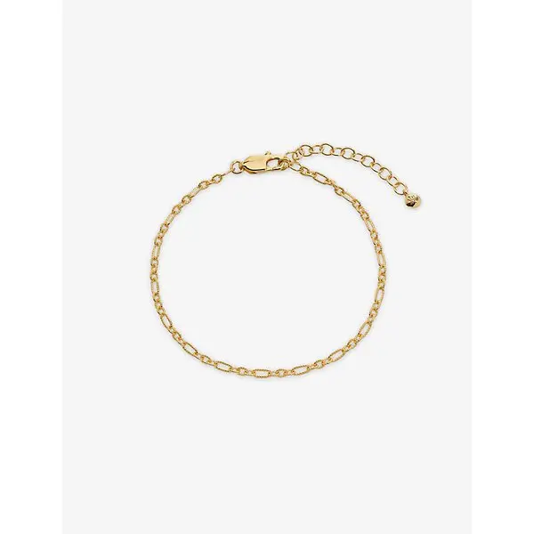 Monica Vinader Textured Link Chain 18ct Vermeil Bracelet - Gold