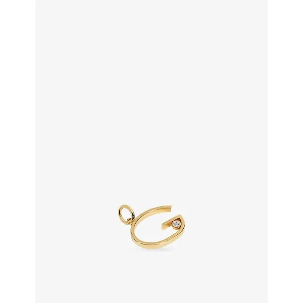 Monica Vinader Initial G Solitaire Lab-grown Diamond And 18ct Vermeil Pendant Charm - Gold