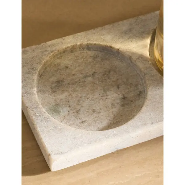 THE WHITE COMPANY Round Marble Bottle Holder 20cm