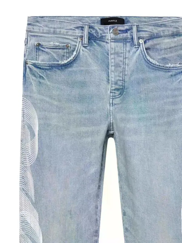 PURPLE BRAND P005 Embroidered-logo Jeans - Blue