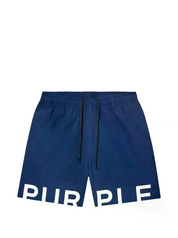 PURPLE BRAND Logo Drawstring Shorts - Blue
