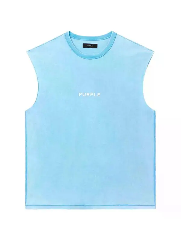 PURPLE BRAND Crew-neck Sleeveless T-shirt - Blue
