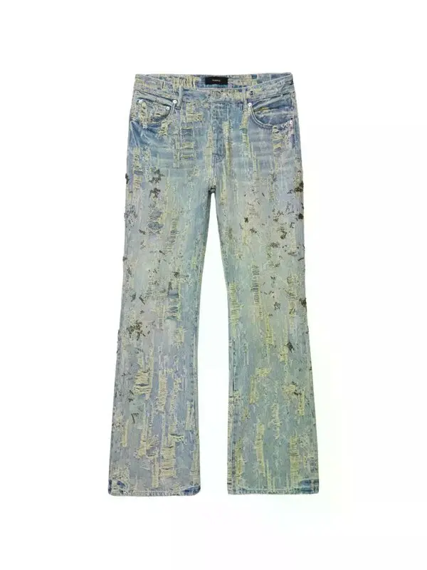 PURPLE BRAND Distressed Embellished Denim Jeans - Blue