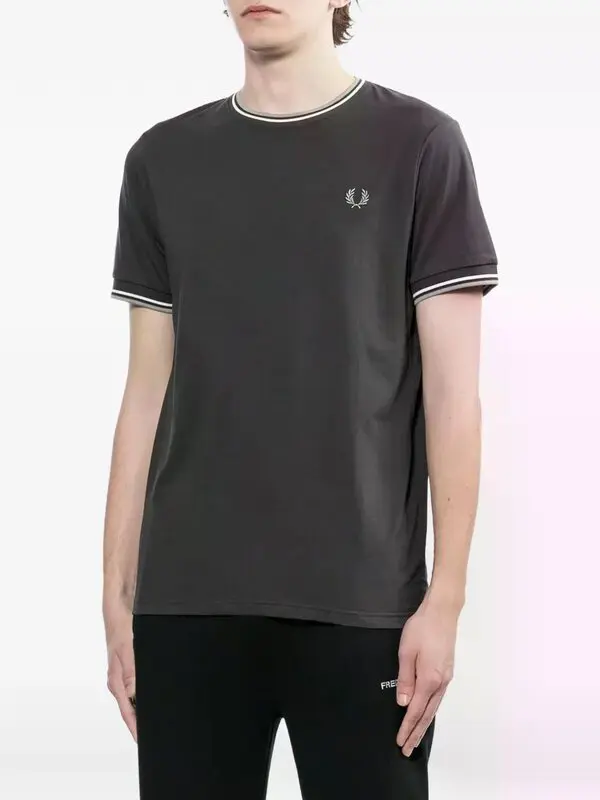 Fred Perry Logo-embroidered T-shirt - Grey