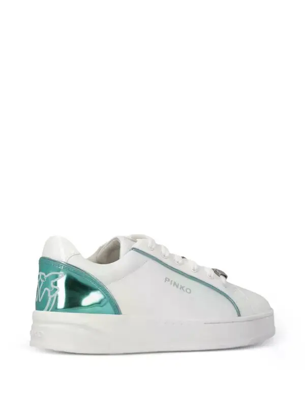 Pinko Leather Lace-up Sneakers With Logo Detail