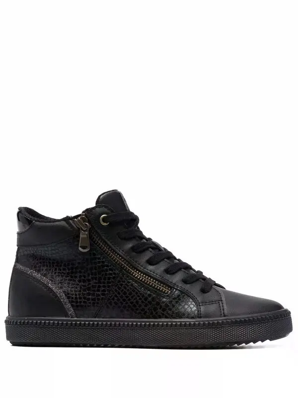 Geox Croc-effect High-top Sneakers