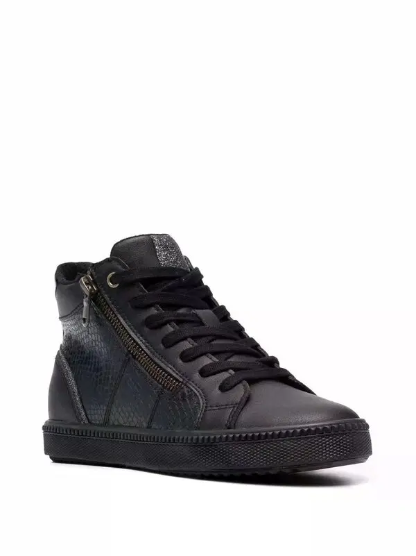Geox Croc-effect High-top Sneakers