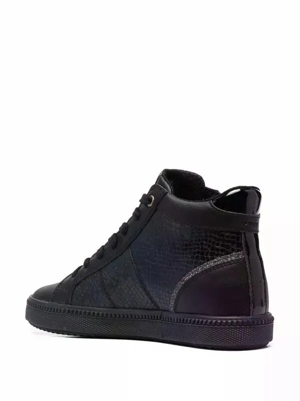 Geox Croc-effect High-top Sneakers