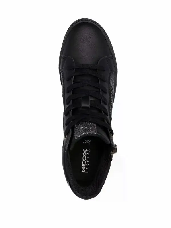Geox Croc-effect High-top Sneakers