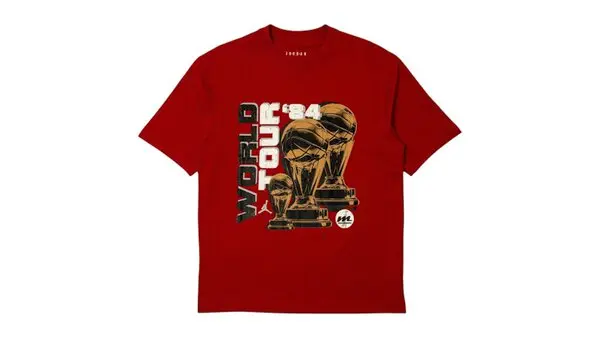 JORDAN Mj Nc World Tour Short Sleeve Crew Tee Shirt - Gym Red