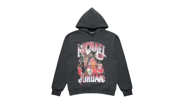 JORDAN Flight Fleece Graphic Pullover Hoodie - Off Noir