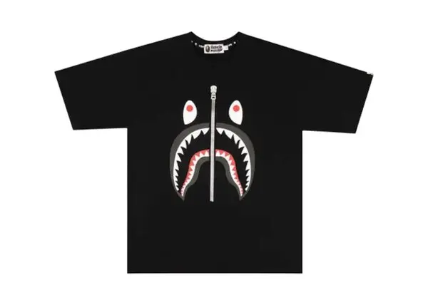 A BATHING APE Shark Relaxed Fit Tee Shirt - Black