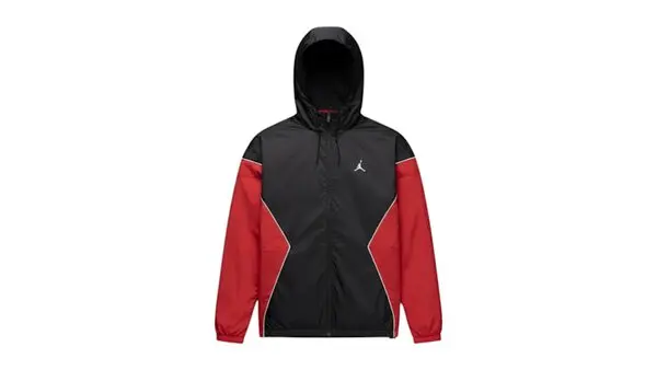 JORDAN Brooklyn Hooded Draft Jacket - Black/gym Red/white