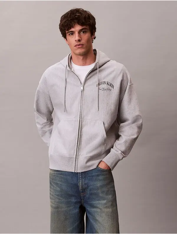 Calvin Klein Heritage Classic Terry Hoodie - Grey Heather
