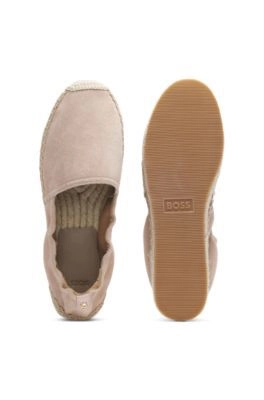 BOSS Suede Espadrilles With Jute Midsole - Pink