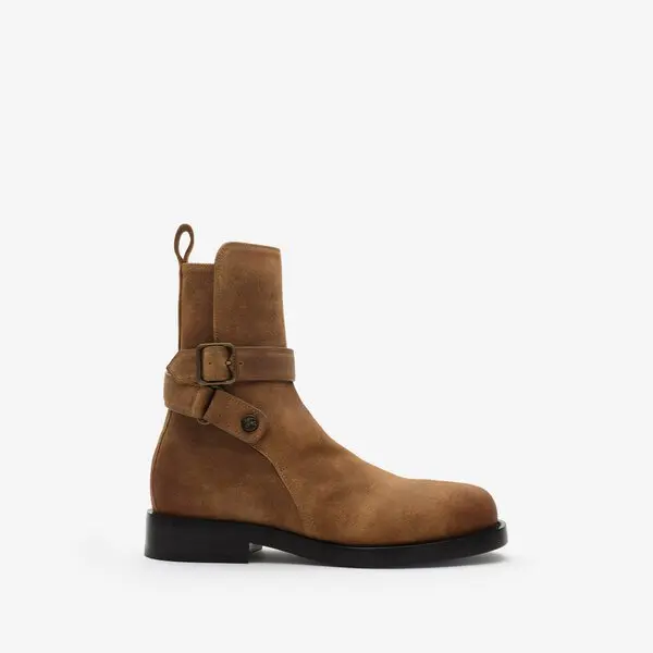 Burberry Waxed Suede Ledger Boots - Boat Brown