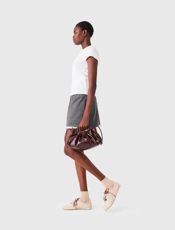 Maje Ribbed Cotton T-shirt With Clover Embroidery - White