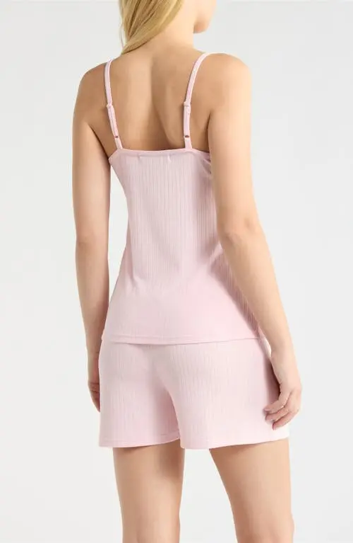 French Connection Rib Camisole & Shorts Sleep Set - Icy Pink