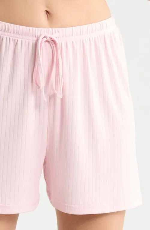 French Connection Rib Camisole & Shorts Sleep Set - Icy Pink