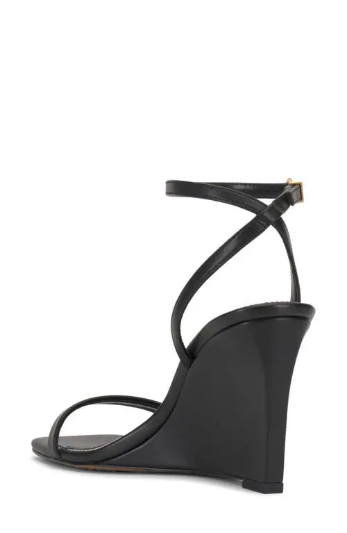 Vince Camuto Ankle Strap Wedge Sandal - Black