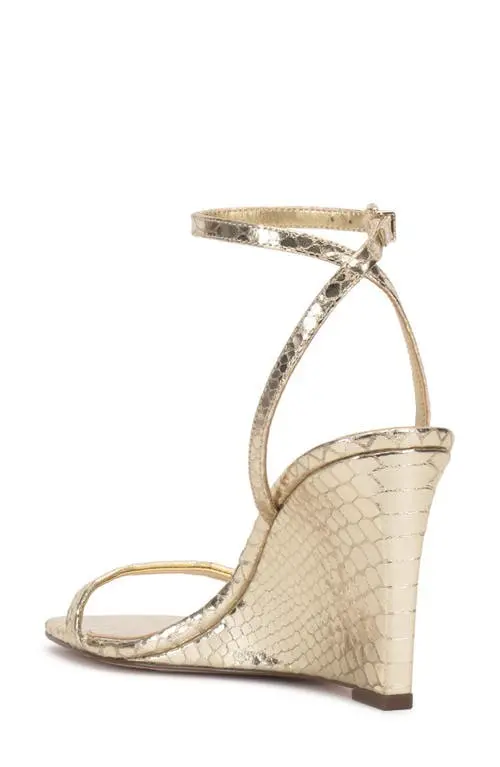 Vince Camuto Ambee Ankle Strap Wedge Sandal - Gold