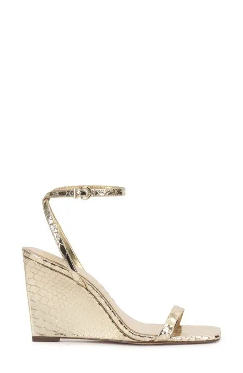 Vince Camuto Ambee Ankle Strap Wedge Sandal - Gold