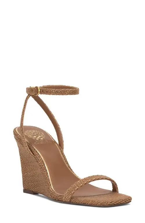 Vince Camuto Ankle Strap Wedge Sandal - Golden Walnut