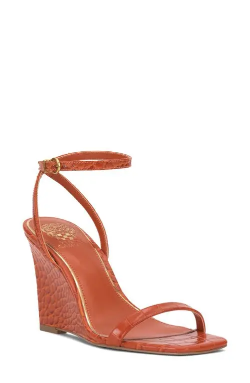 Vince Camuto Ankle Strap Wedge Sandal - Sunset Embossed