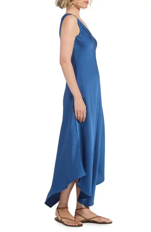 Lyssé Sakura Satin Handkerchief Maxi Dress - Palermo Bl