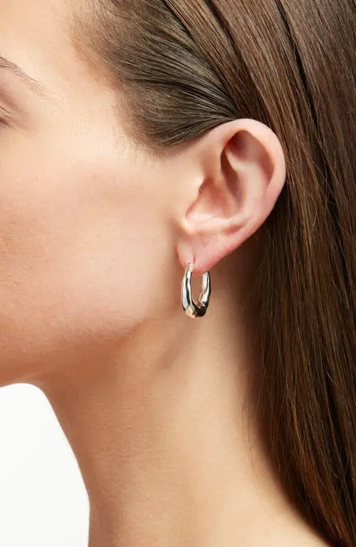 Madewell Hammered Puffy Huggie Hoop Earrings