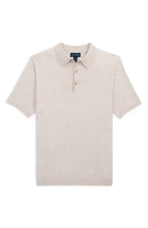 Scott Barber Solid Bouclé Polo - Flax
