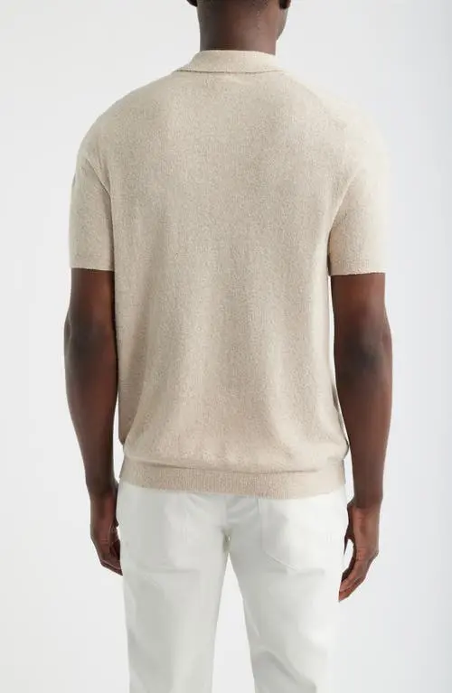 Scott Barber Solid Bouclé Polo - Flax