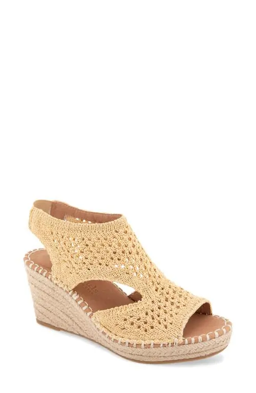Gentle Souls Cody Cutout Espadrille Wedge Sandal - Natural Knit
