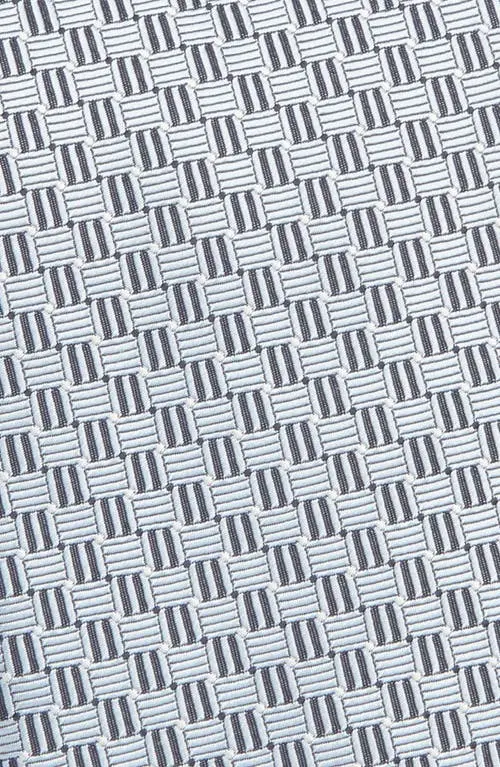 Canali Geometric Silk Neck Tie - Light Blue