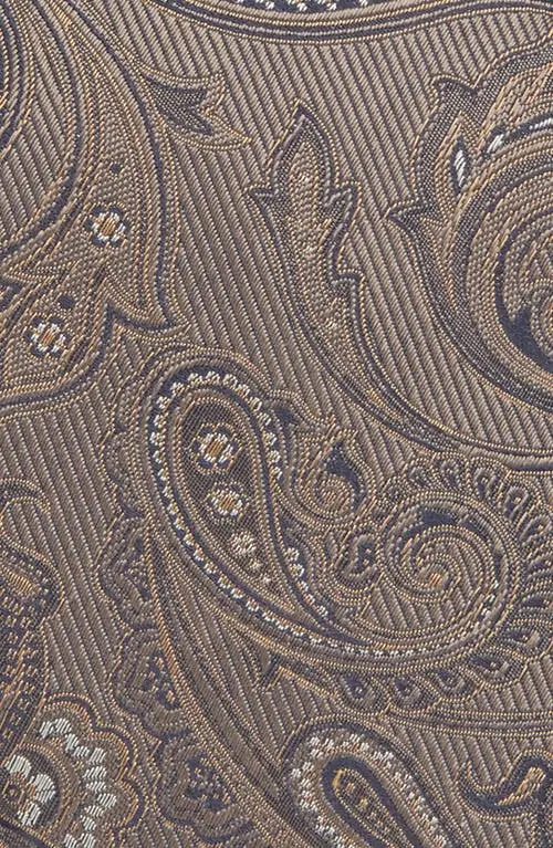 Canali Paisley Silk Neck Tie - Light Brown