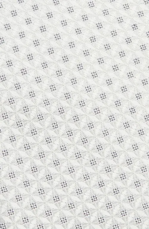 Canali Patterned Silk Neck Tie - Silver