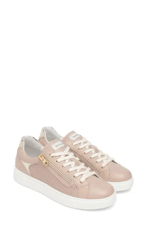NEROGIARDINI Side Zip Perforated Leather Sneaker - Rose