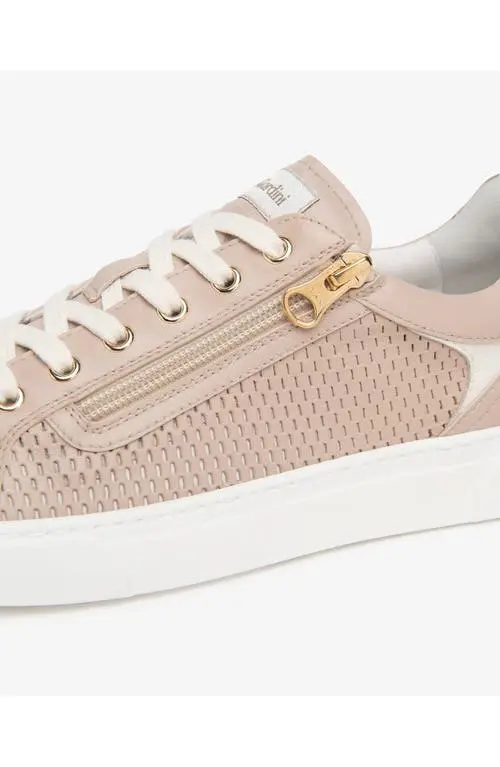 NEROGIARDINI Side Zip Perforated Leather Sneaker