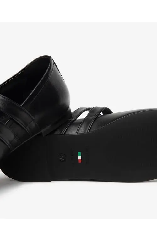 NEROGIARDINI Double Strap Ballet Flat - Black