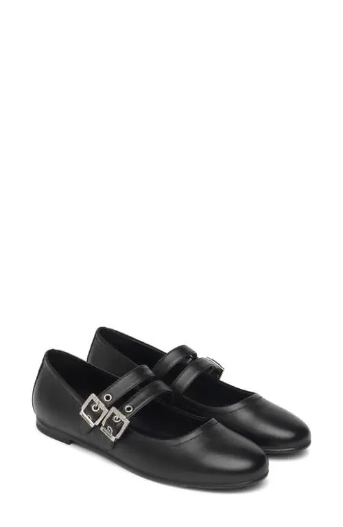 NEROGIARDINI Double Strap Ballet Flat - Black