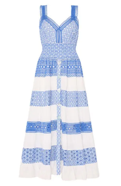 MILLY Eyelet Panel Sundress